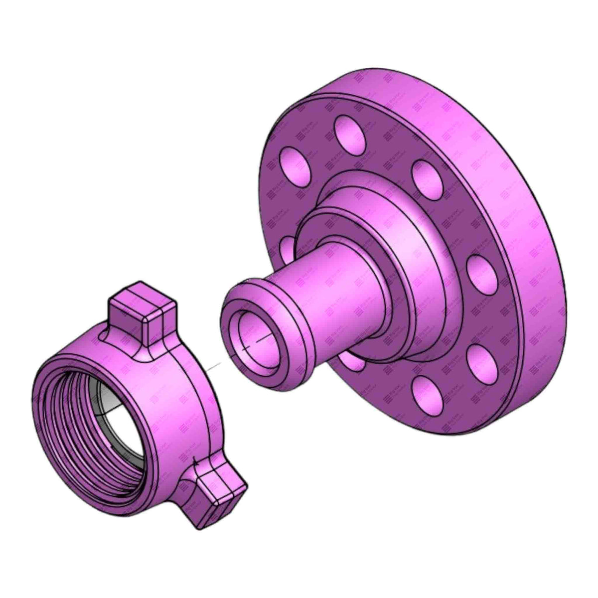 Flange Adapter, 3" 1500# RTJ x 2" 1502 M, 3705 psi, Sour Service – Big ...